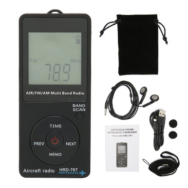 Mini Aviation Band Radio Built in 400MAH Lithium Battery, FM AM AIR ...