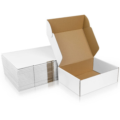 Shipping Boxes 12x9x4, KAMOTA 20 PACK White Corrugated Cardboard Mailer ...