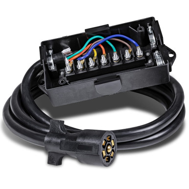 True Mods 8ft 7-Way Trailer Plug Wiring Harness w/ 7 Gang Trailer ...