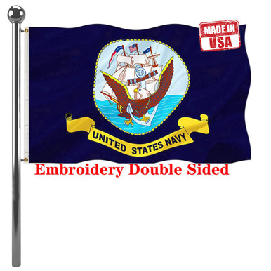 Jayus Embroidery Double Sided Navy Flag 3x5 Ft- United States Naval ...