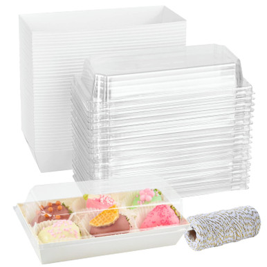 ZORRITA 100 Pack Paper Charcuterie Boxes with Clear Lids, Disposable ...