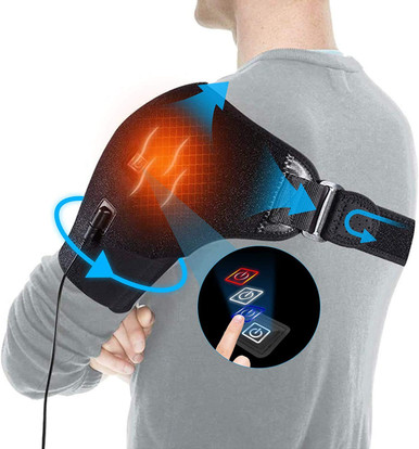 Chanmeen Heated Shoulder Brace, Shoulder Heating Pad, USB Portable ...