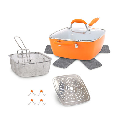 Fusion Guard, MasterChef 5-Piece Fry & Steam Cookware Set, Orange ...