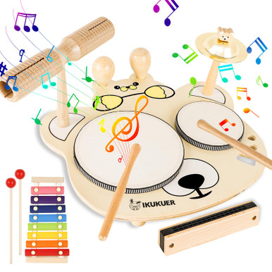 Kids Drum Set, Toddlers Drum Toys for Kids Early Learning, 9 in 1 ...
