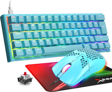 MAGIC-REFINER 60% Mechanical Gaming Keyboard Red Switch Mini 62 Keys ...