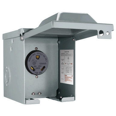 30 Amp 125 Volt RV Power Outlet Box, Enclosed Lockable Weatherproof ...