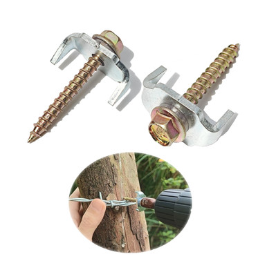 Bytcew 100 Pcs Fencing Fasteners Post Screw with Wire Fixer, Fence ...