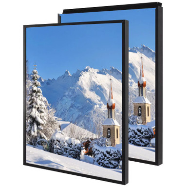 16x24 Inch Poster Frame, Plexiglass, Set of 2, Black Snap Frames, Front ...