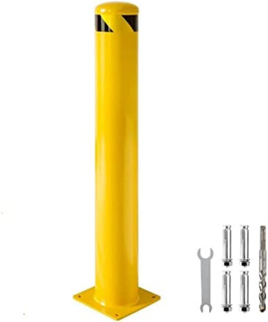 Safety Bollards, Bollard Post, Yellow Powder Coated Safety Parking ...