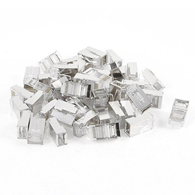 Tegg 20PCS Cat5 PassThrough Metal Shielded Modular Plug LAN Network ...