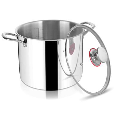 Herogo 10 Quart Stock Pot, 18/10 Stainless Steel Large Cooking Pot with ...