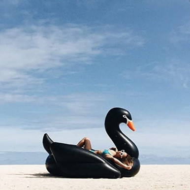 Verceco Giant Pool Float Black Swan Inflatable Pool Party Toy Swimming ...