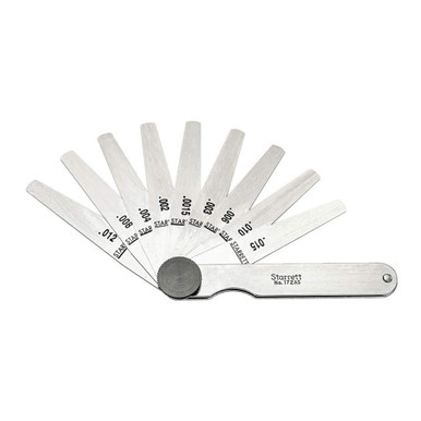Reading Thickness Gage with Tapered Leaves, Stainless Steel, 9 Leaves ...