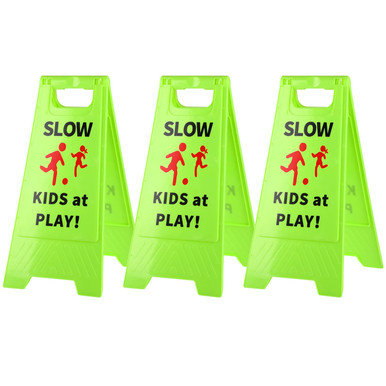 Slow Kids at Play Sign, Children at Play Safety Signs with Double-Sided ...