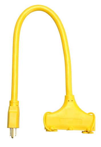 Coleman Cable 04112 12/3 Tri-Source Adapter Extension Cord, 2-Foot ...