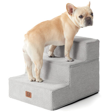 EHEYCIGA Dog Stairs for Small Dogs, 3-Step Dog Stairs for High Beds and ...