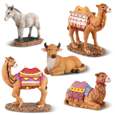 Barydat 5 Pieces Christmas Nativity Set 7 Inch Scale Resin Village ...