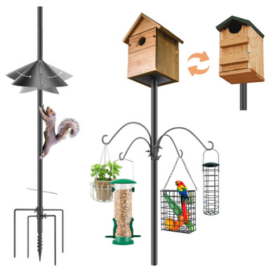 SLIIMU 92 Inch Bird House Pole for Outdoor, Heavy Duty Adjustable Bird ...