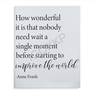 Diary Writer Anne Frank Inspirational Quotes Art Poster (1) Canvas ...