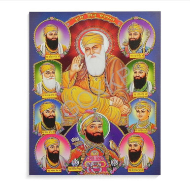 ZAMOUX 10 Posters of Sikh Gurus Religious Painting Posters (1) Canvas ...