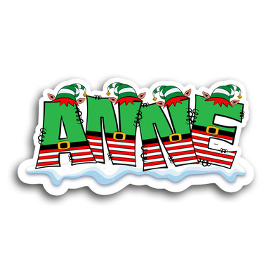Personalize Name Christmas Elf Sticker Elf Name Custom Name Elf ...