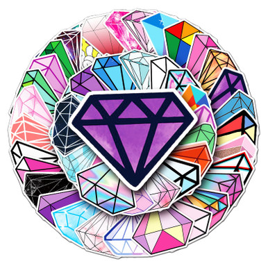 Diamond Stickers,50pcs,Waterproof Vinyl Stickers for Skateboard,Laptop ...