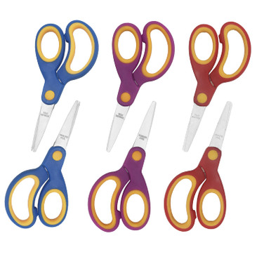 6 Pcs Left-Handed Kids Scissors, 5 Inch Small Safety Scissors with ...