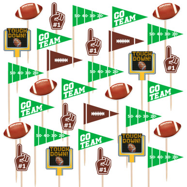 96pcs Football Cupcake Toppers,Cocktail & Charcuterie Picks,Toothpicks ...