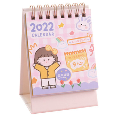 JHOKCI 2022 Cute Mini Desk Calendar Cute Cartoon Flip Desktop Standing ...