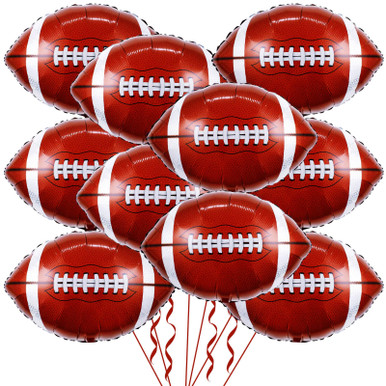 18 Inch Rugby Balloons 10 Pack Helium Mylar Football Balloons for ...