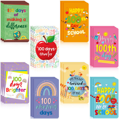 24 Pieces 100th Day of School Mini Notebook Bulk Student Notebooks for ...