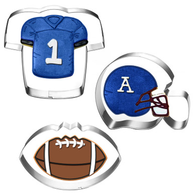 Football Cookie Cutter Set-3 Piece-4 inch-Football, Football Helmet and ...