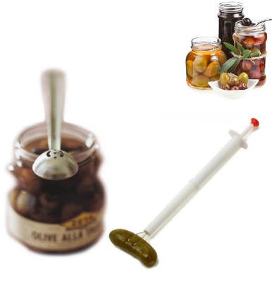 Pickle Pincher with Olive Spoon Set,Flexible Picker Fork n Long Handle ...