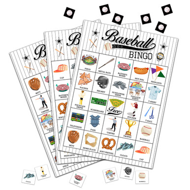 DOQPO Baseball Bingo Cards, Baseball Themed Party Bingo Sets for ...