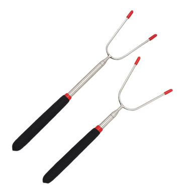 2pcs telescopic barbecue fork retractable roasting forks food forks ...