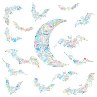 Bat Moon Window Clings Halloween Bat Window Decals Static Cling Bats ...