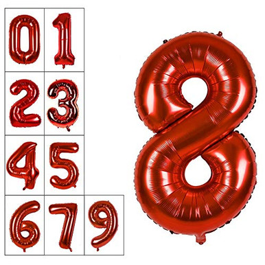 40 Inch Jumbo Red Number 8 Balloon Giant Balloons Prom Balloons Helium ...