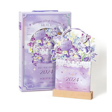 Calendario Bloomy Flowers Desk Calendar 2024 w/Small Wooden Block ...