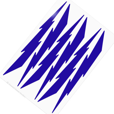 Set of 6 Purple Lightning Vinyl Decals, Lightning Motorcycle Helmet ...
