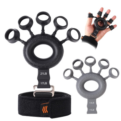 Silicone Finger Trainer - Grip Strength Trainer For Forearms, Hands And ...