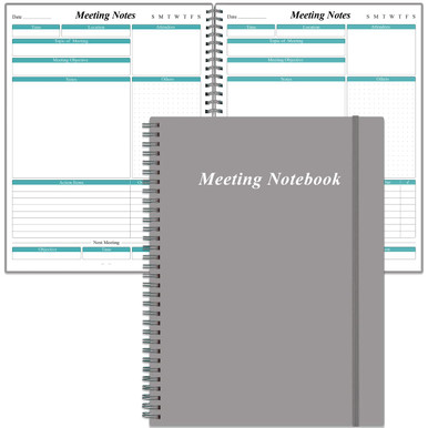Meeting Notebook for Work with Action Items - A4 Spiral Project Planner ...
