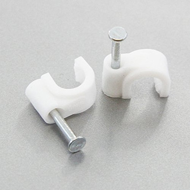 100 Round 1/4" (6 mm) Cable Wire Clips Cable Management Cord Tie Holder ...