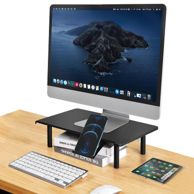 SEZQMA Computer Stand Riser, Height Adjustable Monitor Riser with Phone ...
