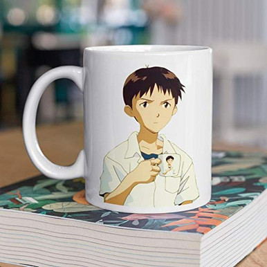 Shinjiception Mug Shinji holding a Mug in a Mug Manga evangelion asuka ...