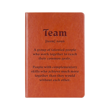 WHLBHG Teamwork Gifts Teamwork Definition Leather Journal Notebook ...