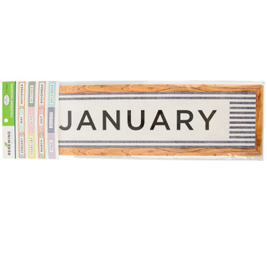 Farmhouse Lane Collection, Monthly Calendar Headers Set, 5 x 16 Inches ...