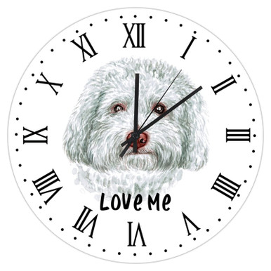 Love Me Poodle Smiling Wood Wall Clock Dog Mom Gift Clocks Battery ...