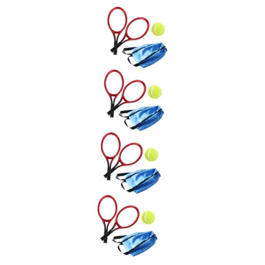 Toyvian 4 Sets Dollhouse Tennis Desk Topper Bat House Mini Tennis ...