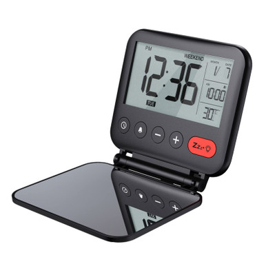 Shinycome Digital Travel Alarm Clock Foldable Calendar Temperature LCD ...