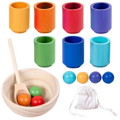 KUYYFDS Colour Sorting Toys for Toddlers Color Sorting Rainbow Balls in ...